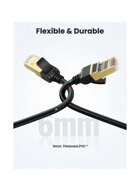 2m Shielded Ethernet Cable Round Cord Cat7 Network 10Gb RJ45 LAN Wire ...