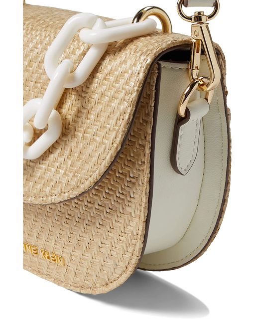 Anne Klein Mini Saddle Straw Crossbody with Resin Chain | Lynks Shop
