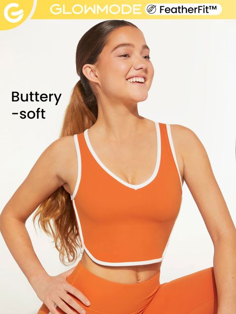 GLOWMODE FeatherFit™ Retro Sport Cropped Tank Bra | Lynks Shop