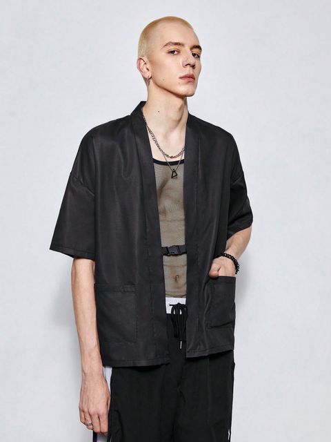 ROMWE X Ppmid Guys Japanese Letter & Cartoon Graphic Drop Shoulder ...